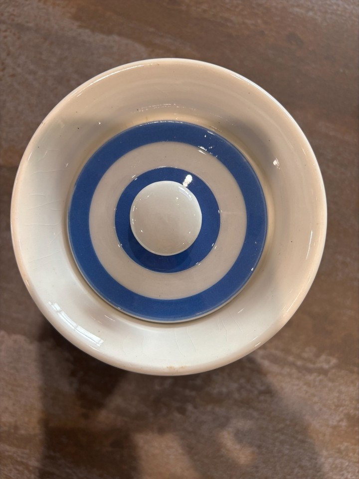 Vintage Castor Sugar Jar-Blue & White Stripe TG Green Cornishware Good ...