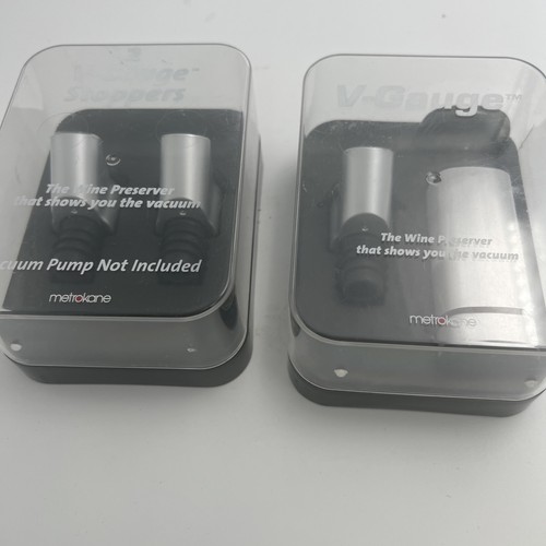 Metrokane V-Gauge Wine Preserver Vacuum Pump & 3 Stoppers 22578065106| eBay