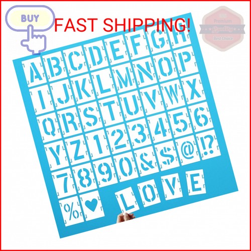 1 Inch Letter Stencils Numbers Craft Stencils, 42 Pcs Reusable Alphabet ...