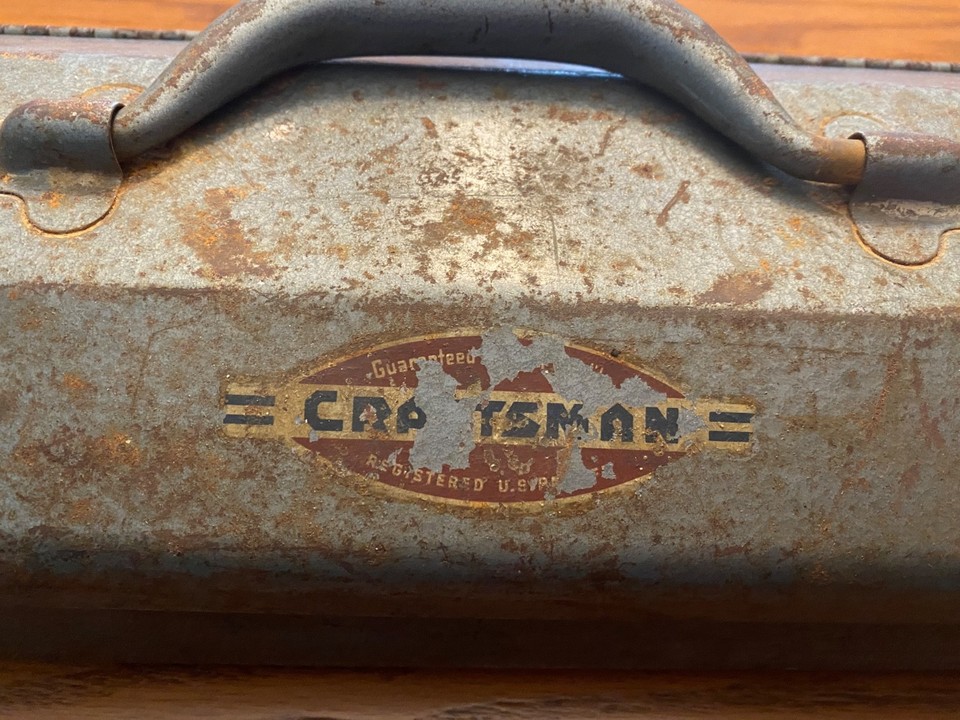 VTG CRAFTSMAN HIP/TOMBSTONE STYLE TOOL BOX, 19-1/2" x 6" x 3-1/2 ...