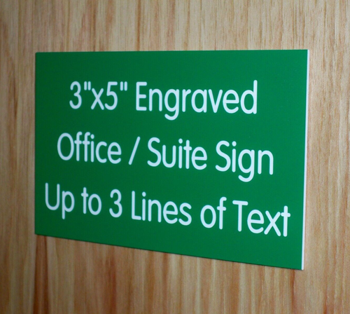 Custom Engraved 3x5 Green Plaque Sign | Add Your Wording | with ...