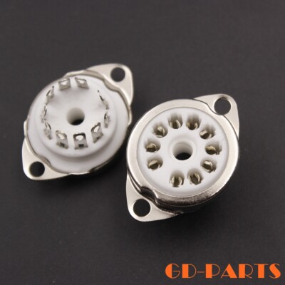 10-Pin Euro Ceramic Vacuum Tube Socket for 6X9 6U9 6AF9 6AB9 Chassis ...