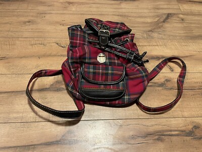 Sostanza Vintage Red Plaid Mini Backpack Bag ~ EUC | eBay