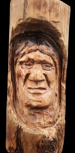 Wood Spirit Carving Chainsaw Carving Rustic Native American In Pine Log ...