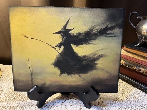 Flying Witch, Halloween Handcrafted Plaque / Sign B | eBay