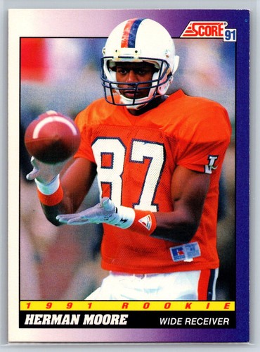 1991 Score Herman Moore Rookie Detroit Lions RC #568 | eBay