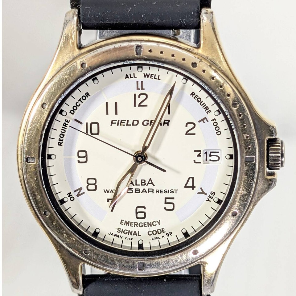 SEIKO ALBA FIELD GEAR Mens Watch Battery Replaced Ready to Use ...