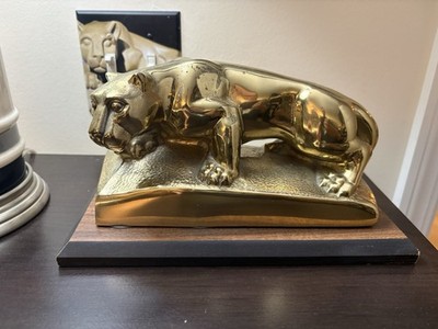 Heavy Brass Penn State Nittany Lion Figurine Statue by H. Warneke Wood ...