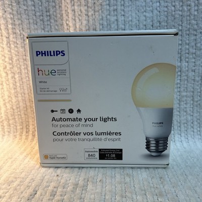 Philips Hue White A19 Equivalent LED Bulb Starter Kit (2 Bulbs) 840 ...