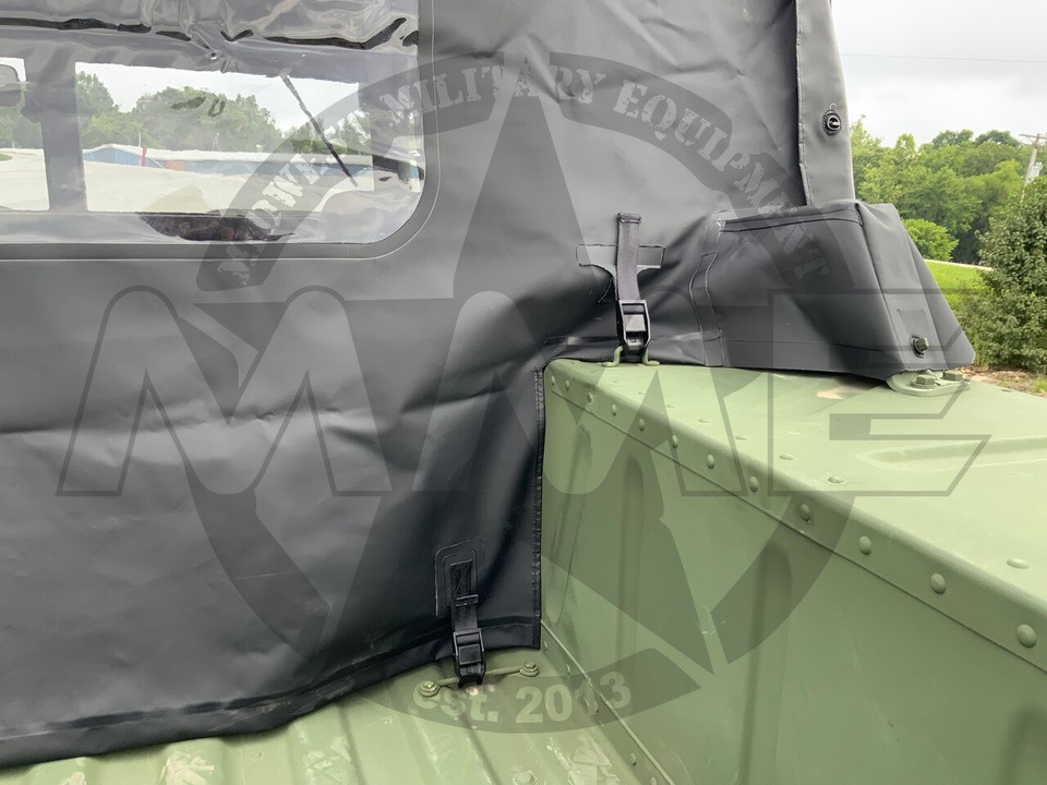 4 Man Black Soft Top Kit & Rear Curtain For Humvee/M998/M1123/M1165 ...