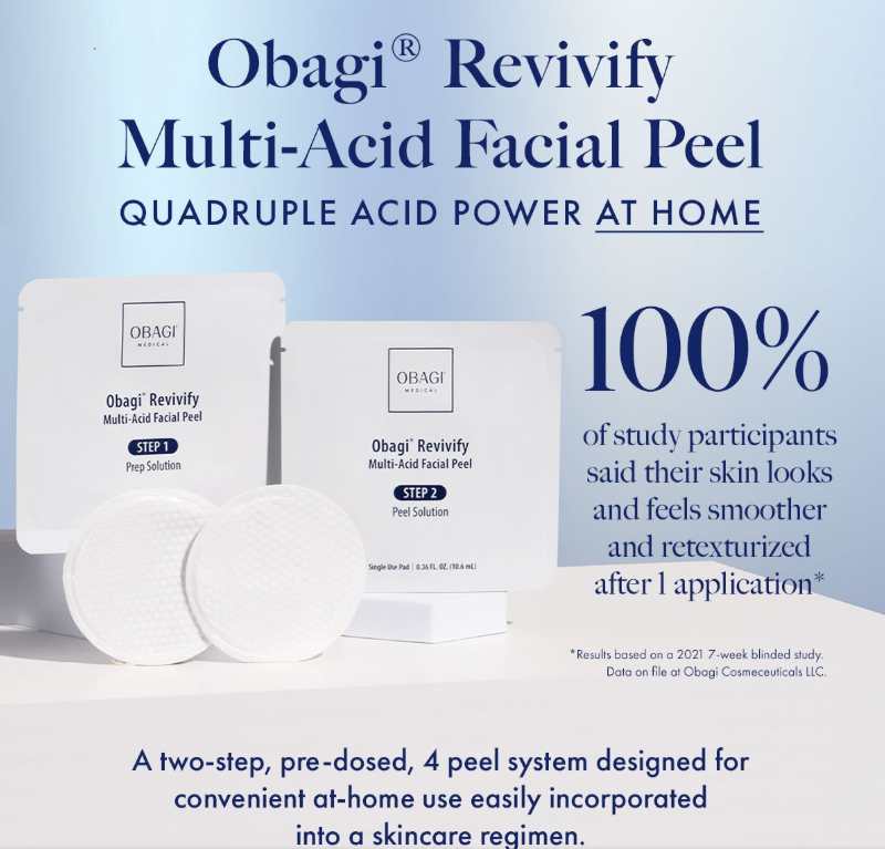 Obagi Revivify MULTI-ACID FACIAL PEEL KIT (Two-Step Chemical Facial ...