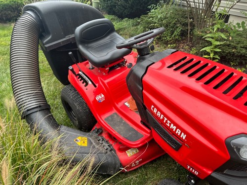 ride on lawn mower with bagger , craftsman T110 42 inch blade | eBay