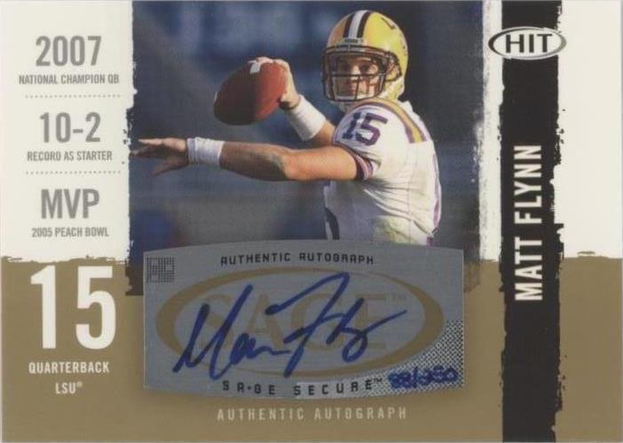 2008 SAGE Hit - Autographs Matt Flynn #A85 Gold /250 (AU, RC) for sale ...