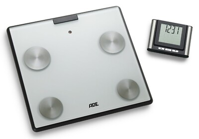 ADE Personenwaage Körperanalysewaage Digitale BA 1205 Waage 150 kg Glas ...
