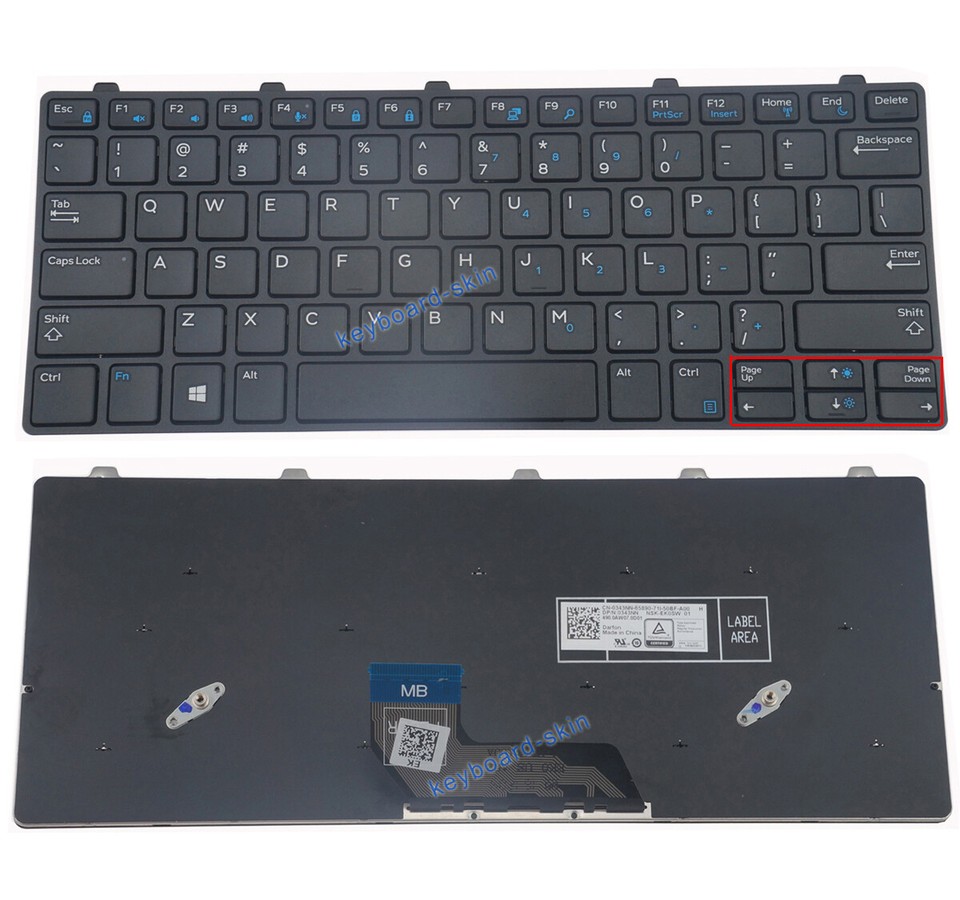 New US Black Keyboard for Dell Latitude 3380 3180 3189 3190 laptop ...