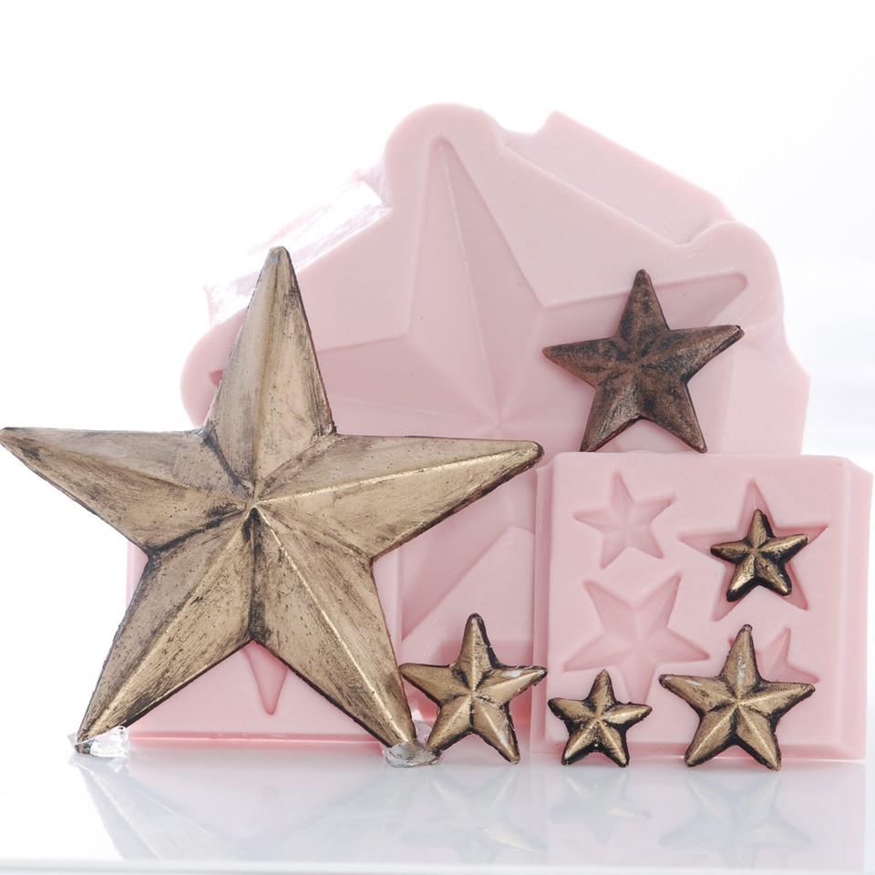 Star mold collection 3 flexible silicone moulds food safe craft soap ...