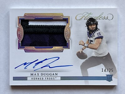 2023 Panini Flawless Collegiate Max Duggan Rookie Patch Autograph /25 ...