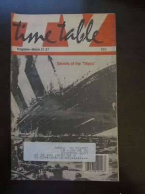 TV Guide Time Table Regional March 21-27 1987 Secrets of the Titanic | eBay