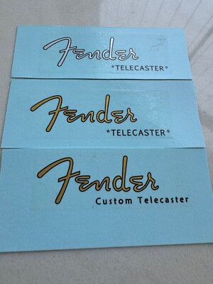 3Pcs FENDER CUSTOM TELECASTER Guitar Headstock Waterslide Transfer ...
