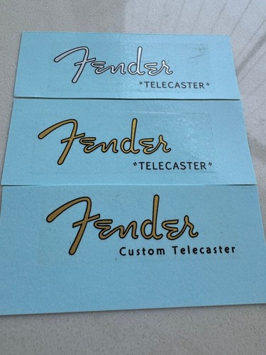 3Pcs FENDER CUSTOM TELECASTER Guitar Headstock Waterslide Transfer ...
