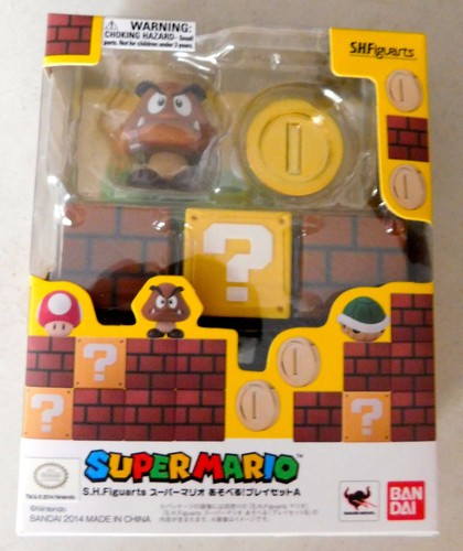 S.H. Figure Super Mario Bros Brothers GOOMBA Block Action Figure MIB ...