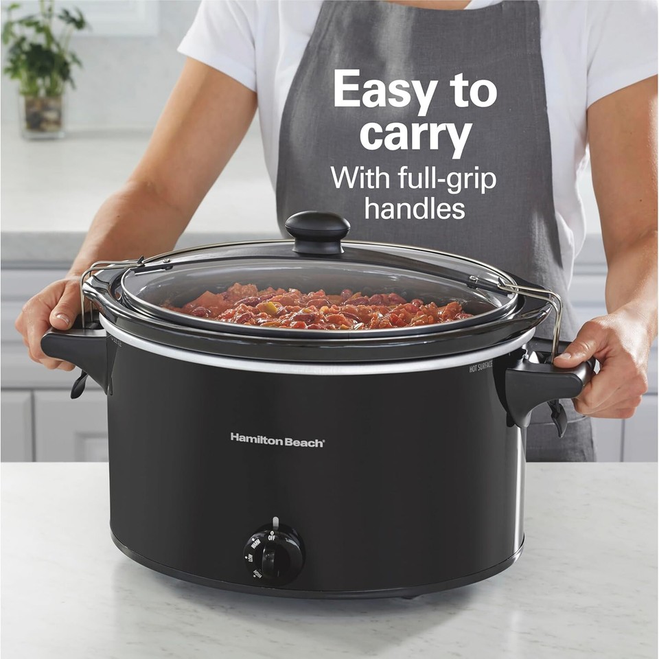 Slow Cooker, Extra Large 10 Quart, Stay or Go Portable With Lid Lock ...