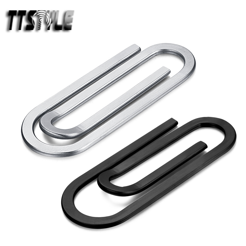 Quality TTstyle Matt S.Steel Paper Clip Style Money Clip Silver/Black ...