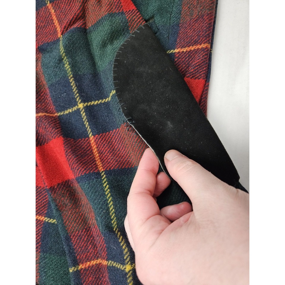 Pendleton Wool Jacket Men's M Red Green Plaid Elbow Patches Wool USA ...