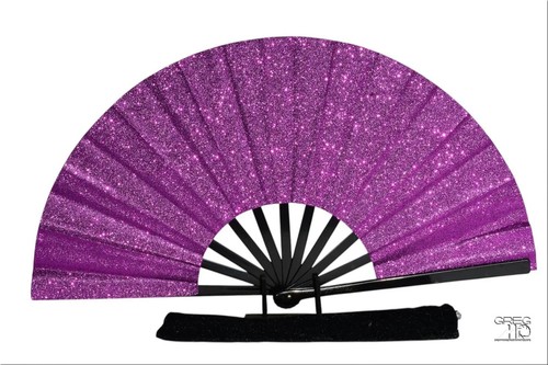Purple Glitter Hand Fan - Purple Clack Fan | eBay
