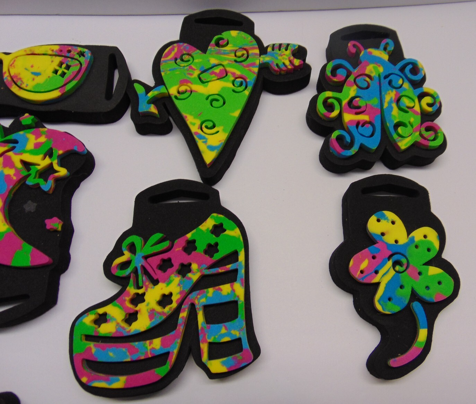 13pc New 2001 Funky Chunky Foam Stamps Sun-Moon-Stars-Flowers & More ...