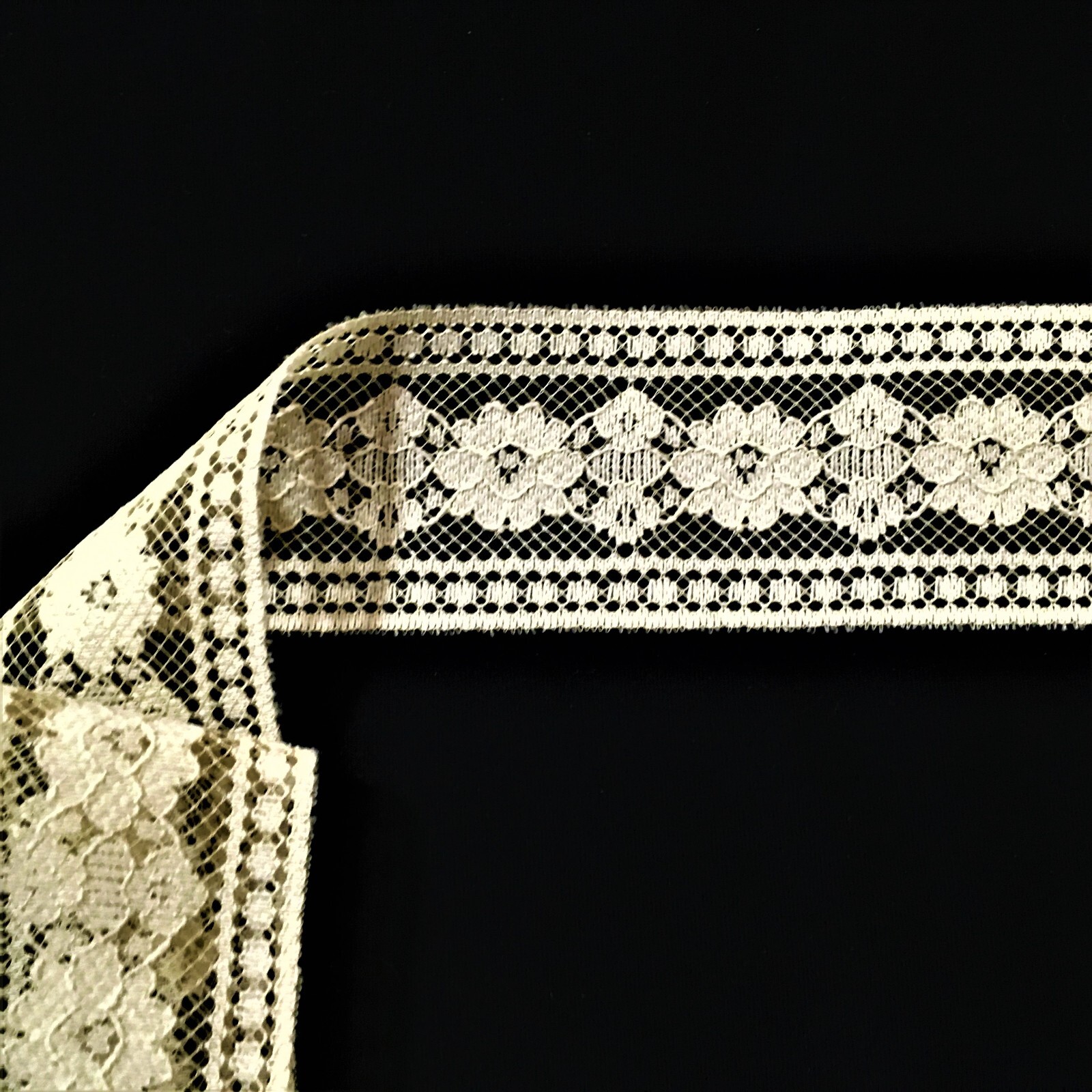 Galloon Lace Trim Embroidered Lace Trim Nylon 2" Natural Beige 5 yards ...