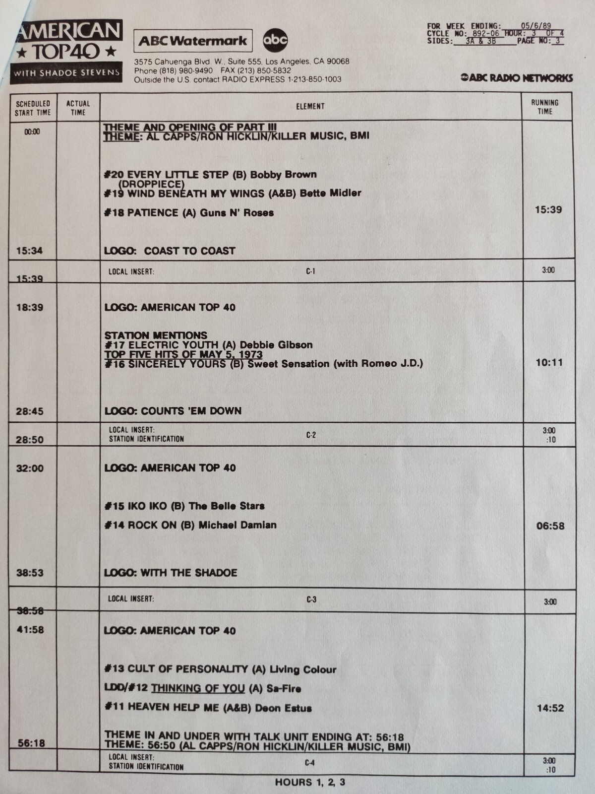 AMERICAN * TOP40 * WITH SHADOE STEVENS AT40 4xPROMO VINYL Show #18 ABC ...