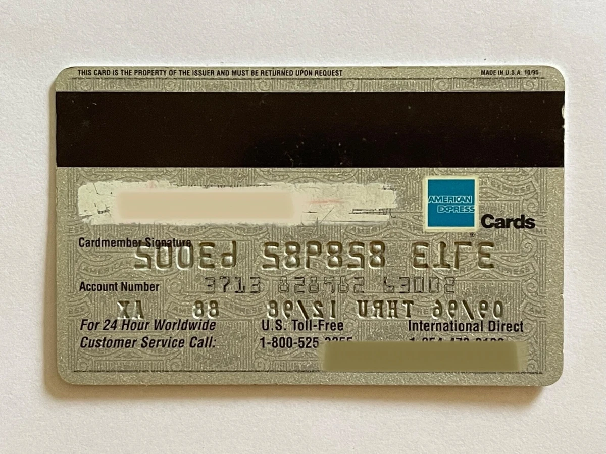 American Express Credit Card Back