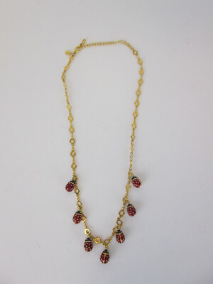 Vintage Joan Rivers Ladybug Faberge Egg Necklace Gold Tone Cha Cha | eBay