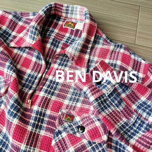 Rare Ben Davis checkered half-zip thermal shirt | eBay