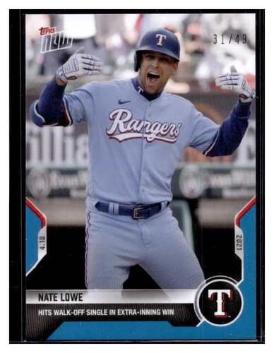 2021 Topps Now #98 Nate Lowe Blue Parallel Card #d 31/49 | eBay