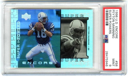PEYTON MANNING~1998 UPPER DECK ENCORE SUPER POWERS PSA-9 MINT ROOKIE RC ...