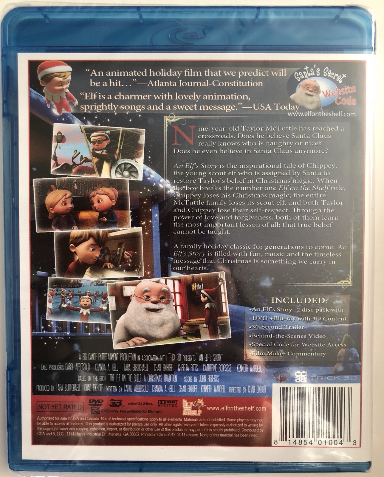 NEW ELF ON THE SHELF AN ELF'S STORY DVD & BLU-RAY WITH 3D CONTENT ...