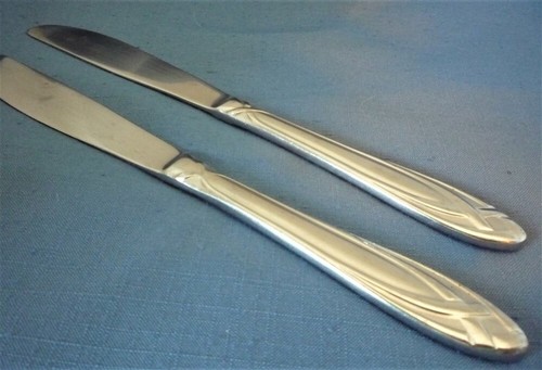 Hampton Lace Frosted Stainless Flatware TWO Dinner Knives | eBay
