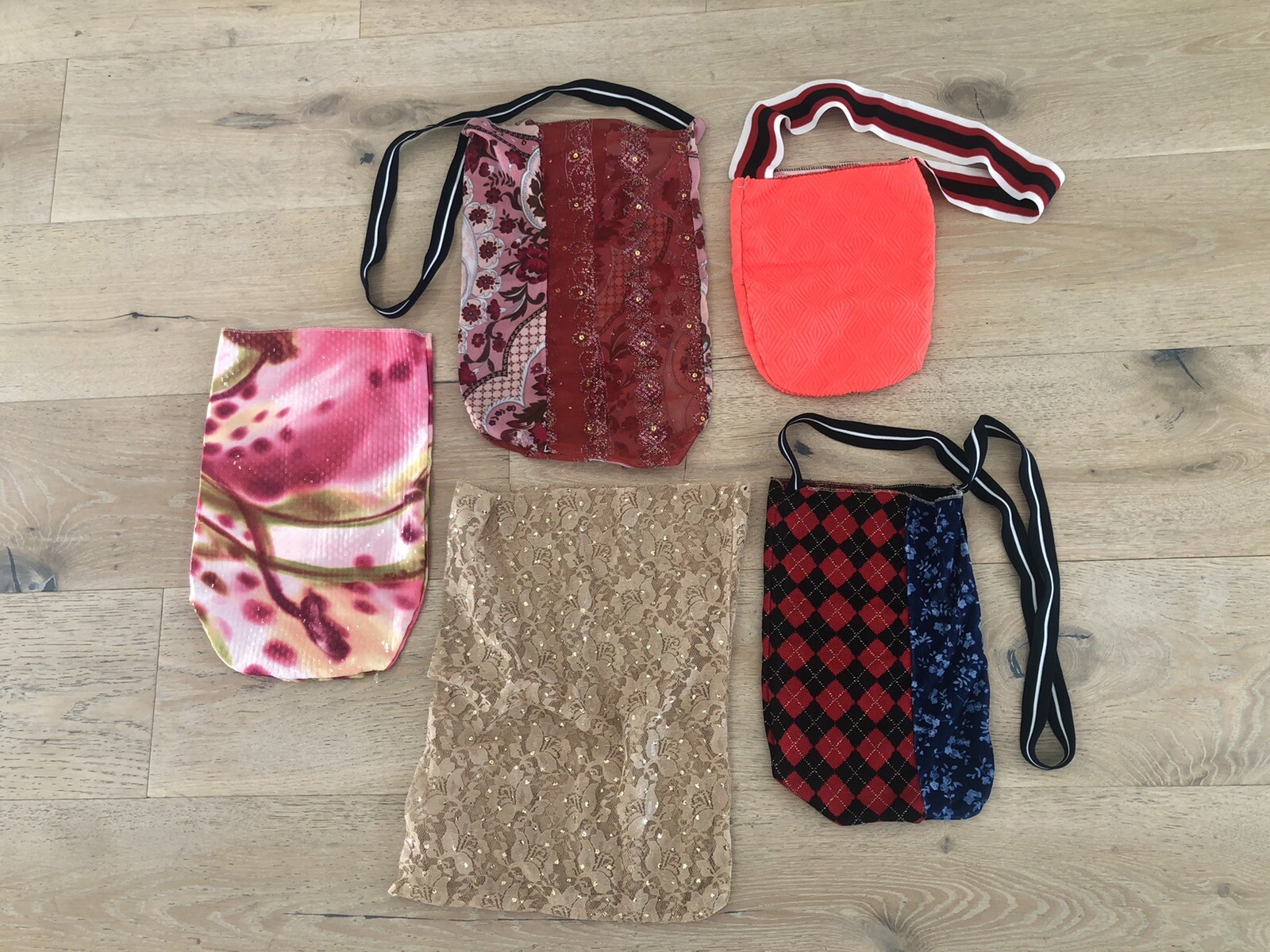 Marcia Bloom Lot of 5 Messenger Pouch Tote Bags Lightweight Fabric New ...