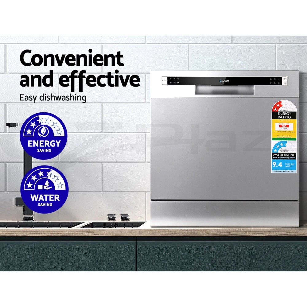 Devanti Benchtop Dishwasher 8 Place Bench Top Countertop Dishwasher ...