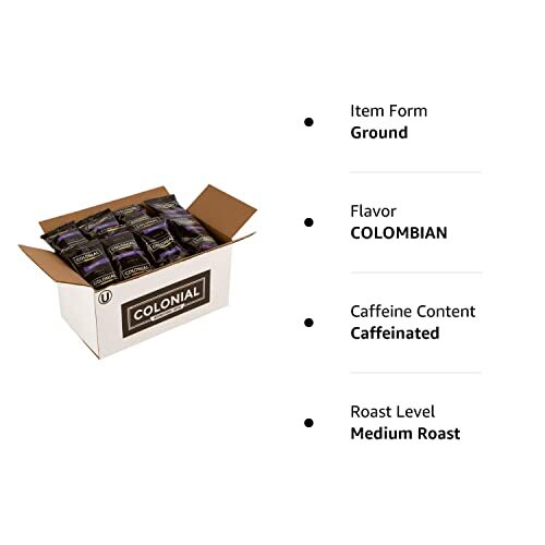Colonial Coffee Packets, Pre Ground Coffee Packs, Colombian Medium ...