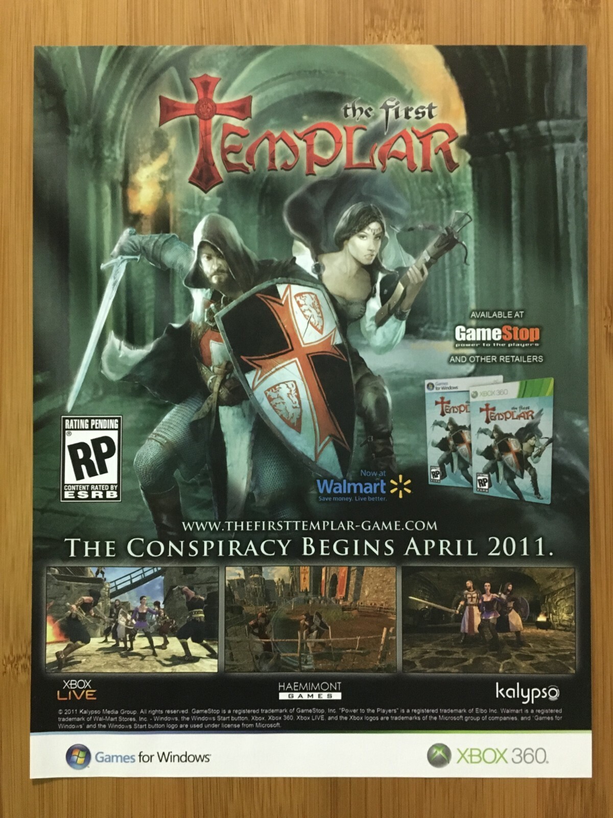The First Templar Xbox 360 2011 Print Ad/Poster Official Authentic ...