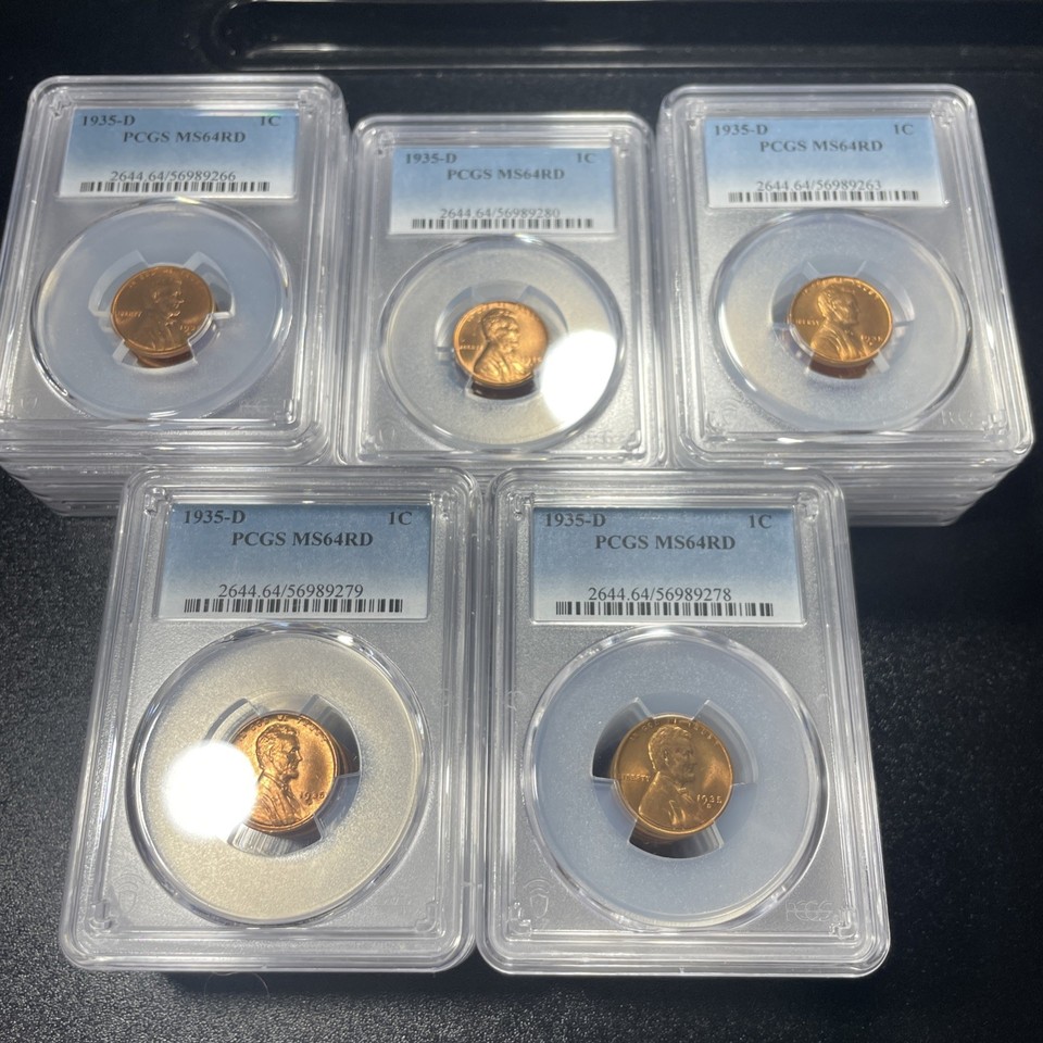 1935 D Lincoln Wheat Cent 1c PCGS MS64RD Denver Nice Red Cent | eBay