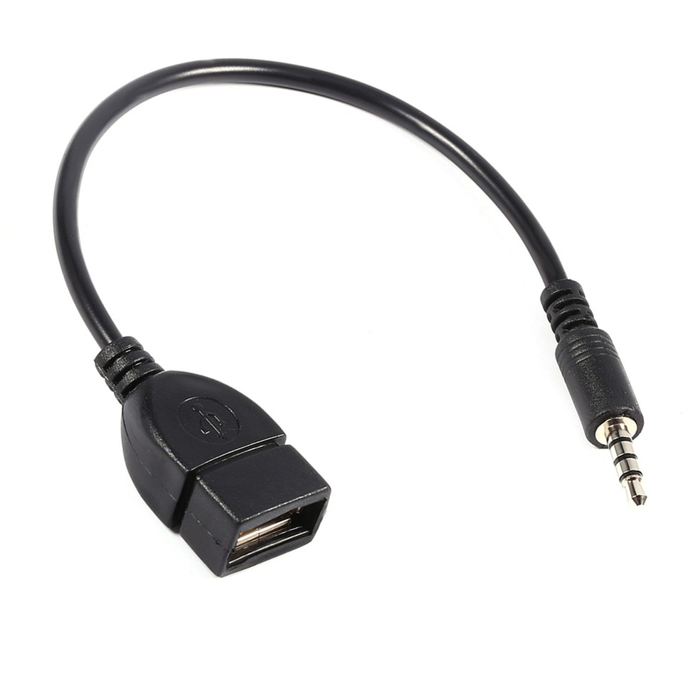 Converter Adapter Cable 3.5mm Male AUX Jack To USB 2.0 Type A Female SG ...