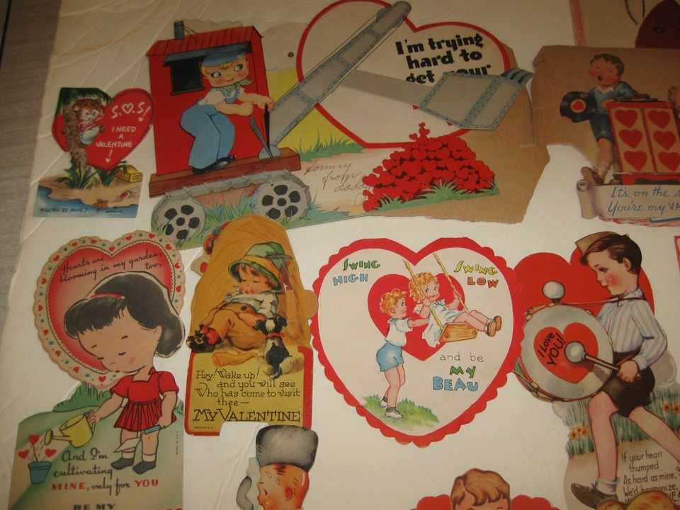 1940's Valentines - 24 -EARLY + 1939 WALT DISNEY MECHANICAL CARD - BLUE ...