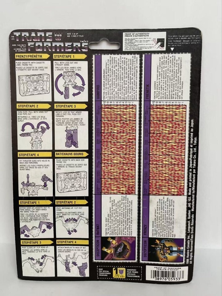 G1 Transformers 1986 Hasbro Ratbat & Frenzy Action Figure NEW MOSC | eBay