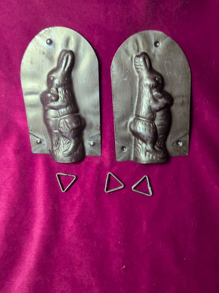 Medium Rare Antique German? 2 piece Rabbit with Carrot Chocolate Mold ...