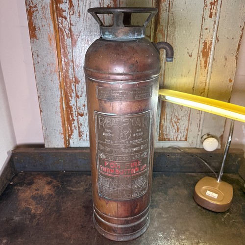 Vintage Red Star fire extinguisher Copper & Brass Patina 1930s-40s ...