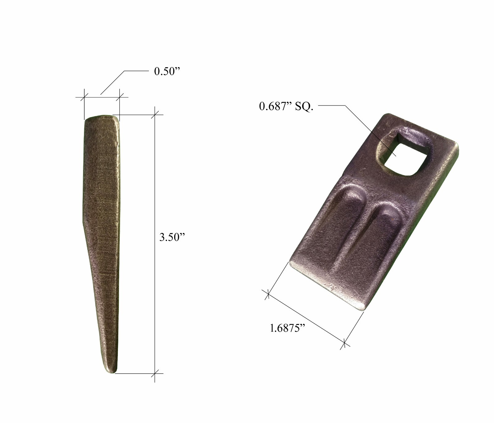 4 - Square Hole Replacement Auger Teeth w/ Hardware - SQ58-58PB , AT-5 ...